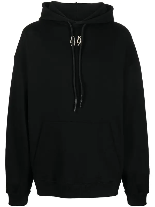 44 LABEL GROUP Logo-print Cotton Hoodie - Black