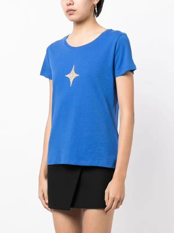 MADISON MAISON Star-print Cotton-jersey T-shirt - Blue
