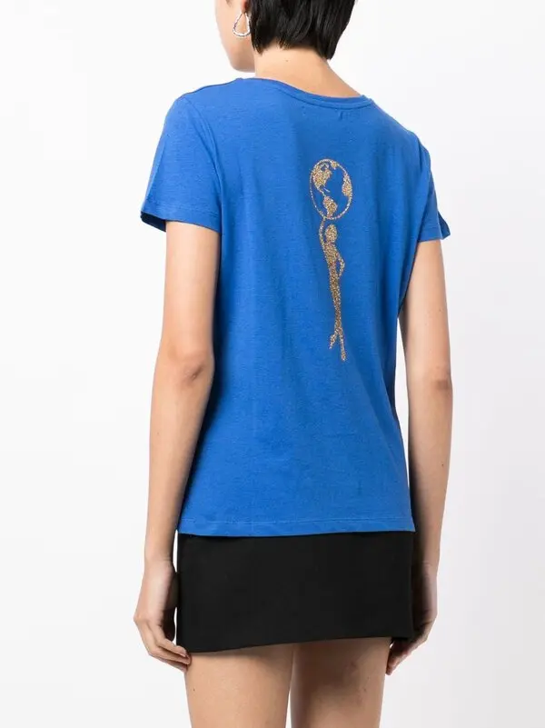 MADISON MAISON Star-print Cotton-jersey T-shirt - Blue
