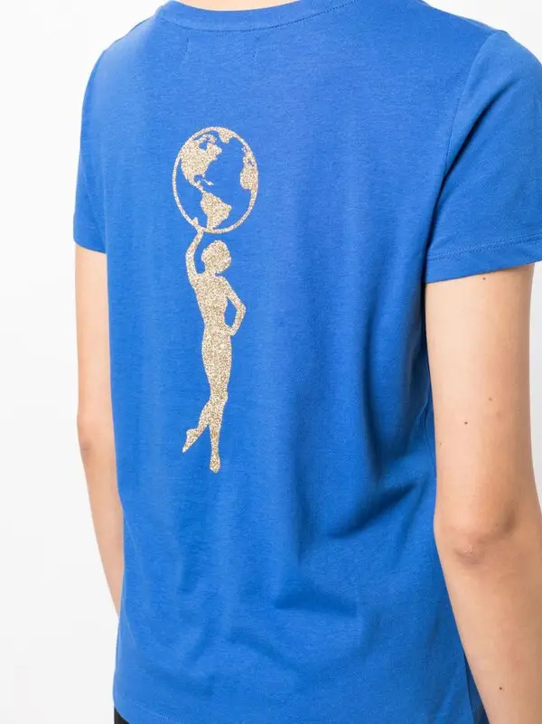 MADISON MAISON Star-print Cotton-jersey T-shirt - Blue