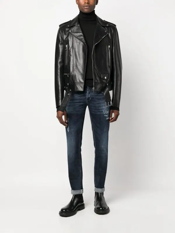 DONDUP Slim-cut Rolled-hem Jeans