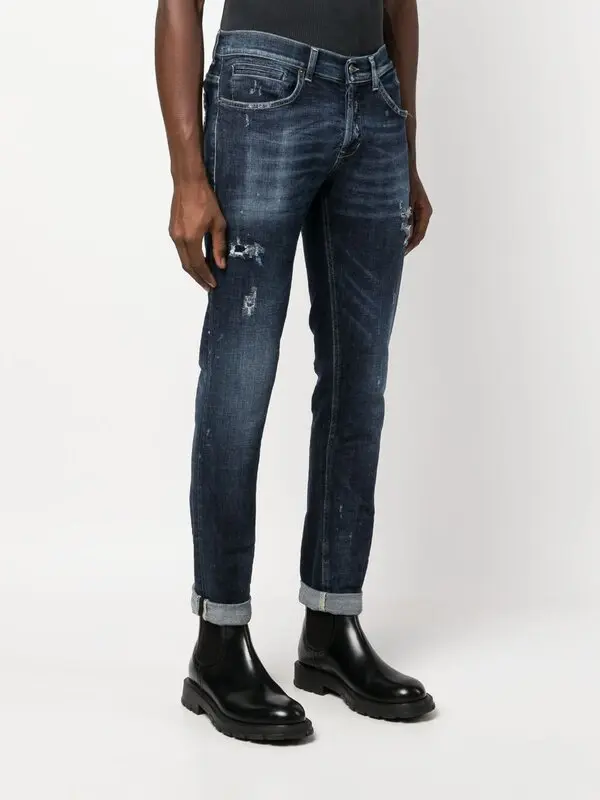 DONDUP Slim-cut Rolled-hem Jeans