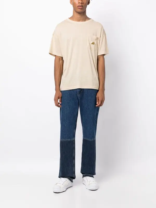 ADVISORY BOARD CRYSTALS Logo-patch Short-sleeve T-shirt - Neutrals