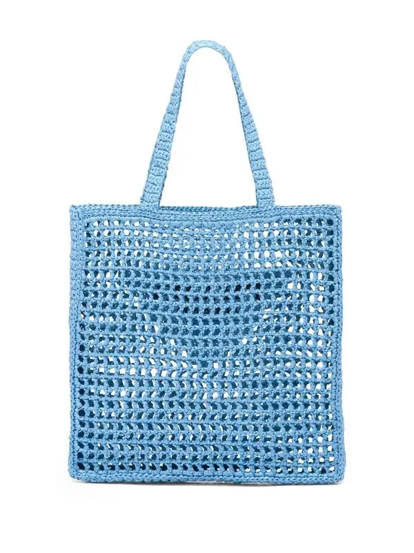 Prada Raffia Tote Bag - Blue | Editorialist