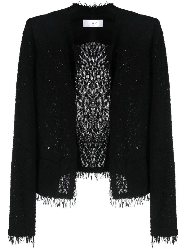 IRO PARIS Shavani Fringed Cotton Jacket - Black