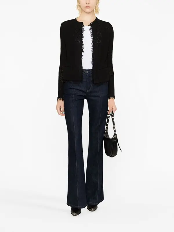IRO PARIS Shavani Fringed-hem Tweed Jacket - Black
