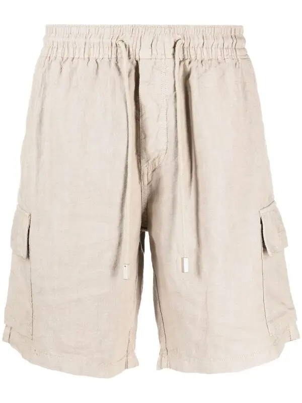 Vilebrequin Logo-patch Linen Shorts - Neutrals
