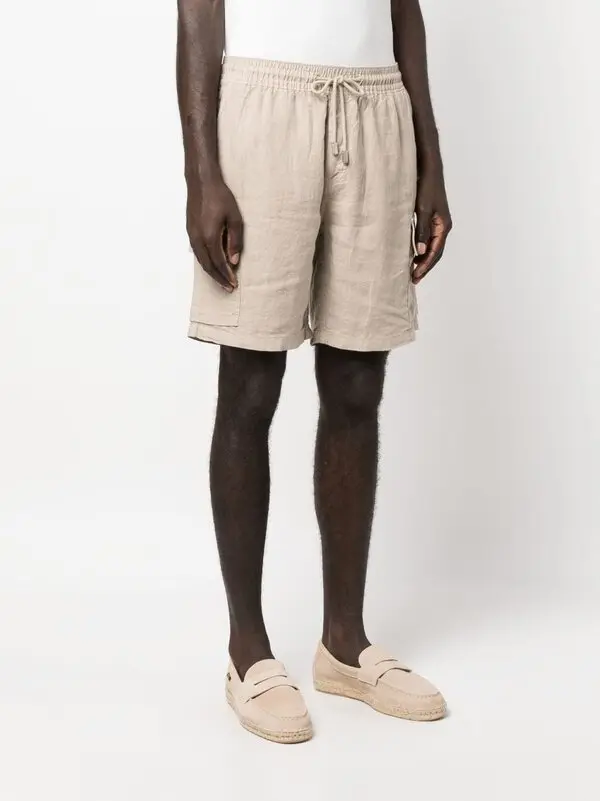 Vilebrequin Logo-patch Linen Shorts - Neutrals