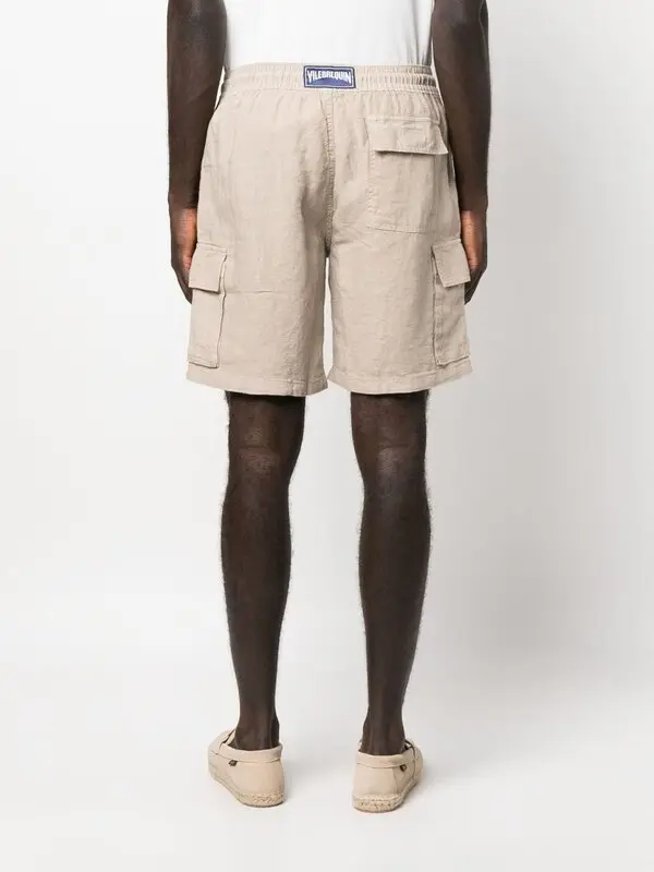 Vilebrequin Logo-patch Linen Shorts - Neutrals