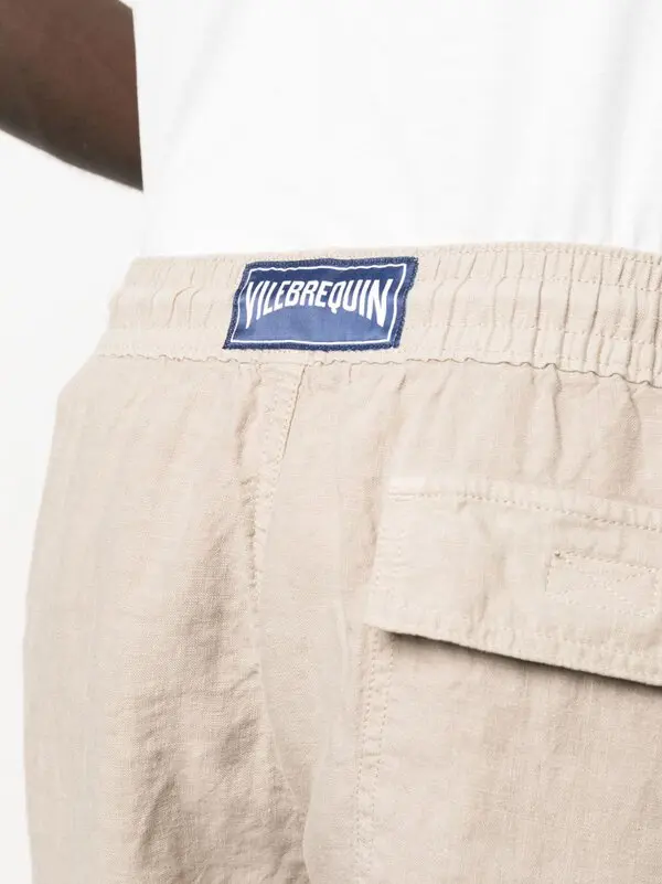 Vilebrequin Logo-patch Linen Shorts - Neutrals