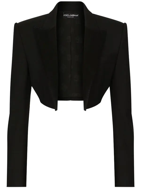 Dolce & Gabbana Cropped Open-front Blazer - Black
