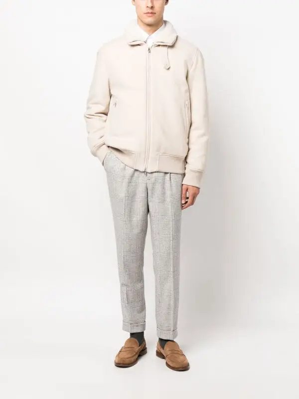 Brunello Cucinelli Padded Bomber Jacket - Neutrals