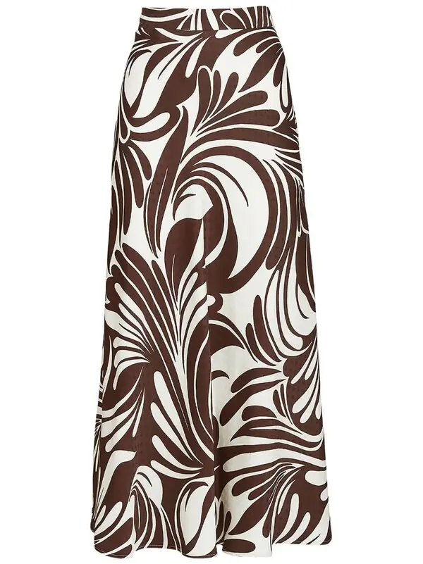 La DoubleJ Abstract-print Midi Skirt - White