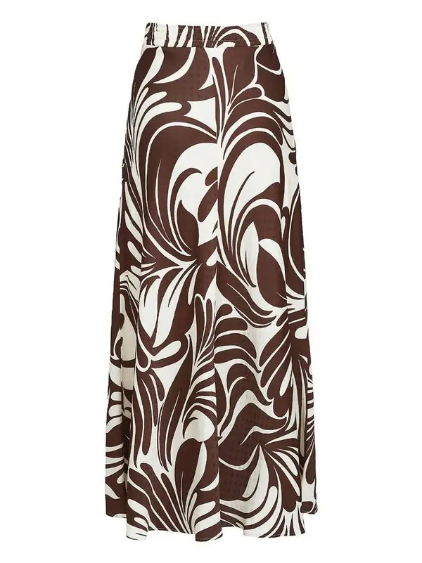 La DoubleJ Abstract-print Midi Skirt