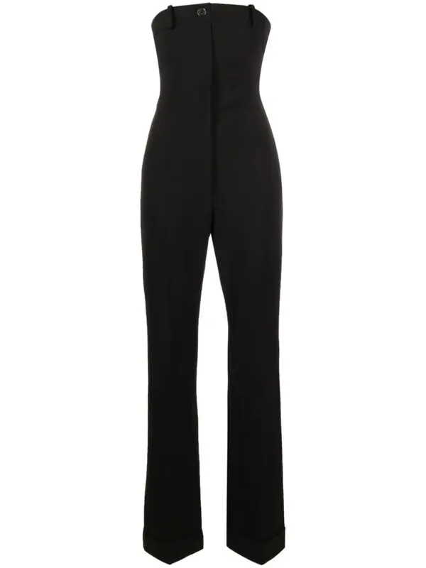 Moschino Strapless Fitted Waistline Jumpsuit - Black