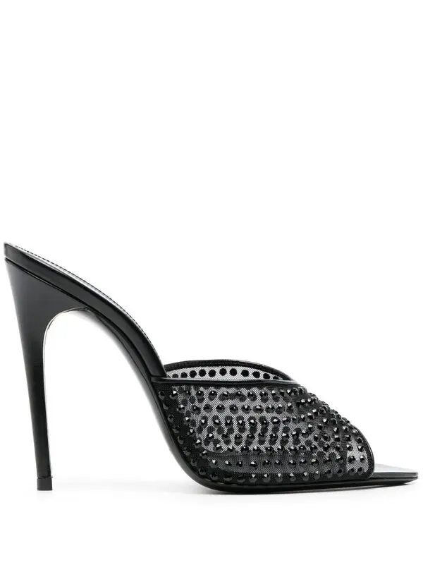 Saint Laurent Embellished Leather Mules