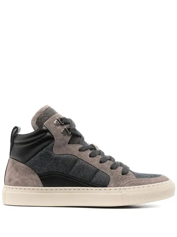 Brunello Cucinelli Panelled High-top Sneakers