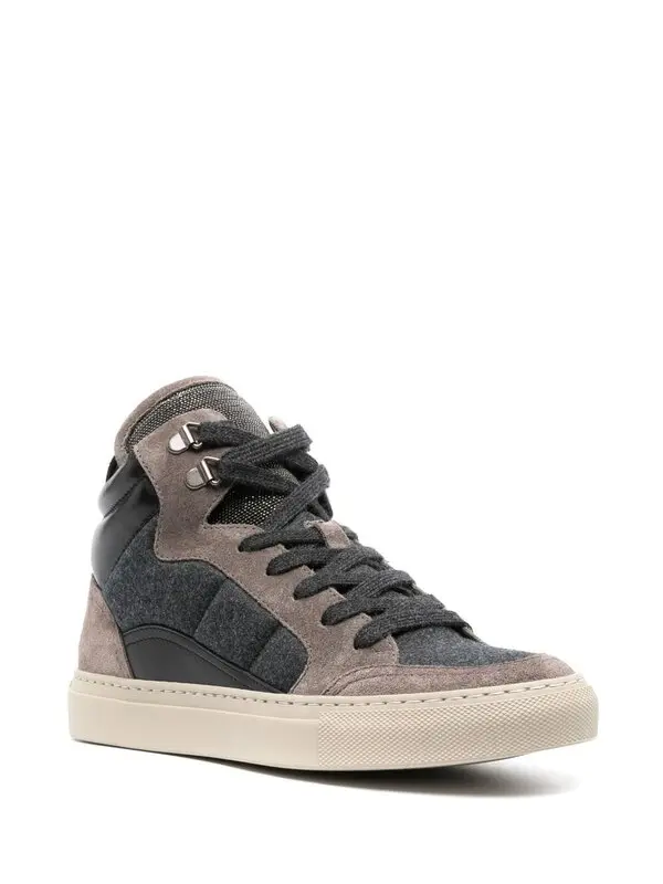 Brunello Cucinelli Panelled High-top Sneakers