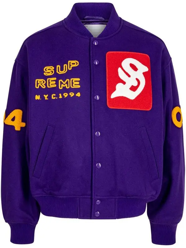 Supreme Tourist Varsity Jacket - Purple