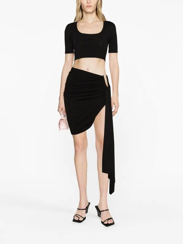 Christopher Esber Arced Palm Draped Miniskirt - Black