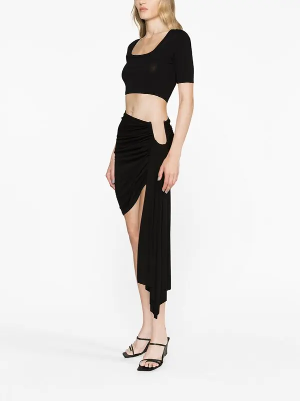 Christopher Esber Arced Palm Draped Miniskirt - Black