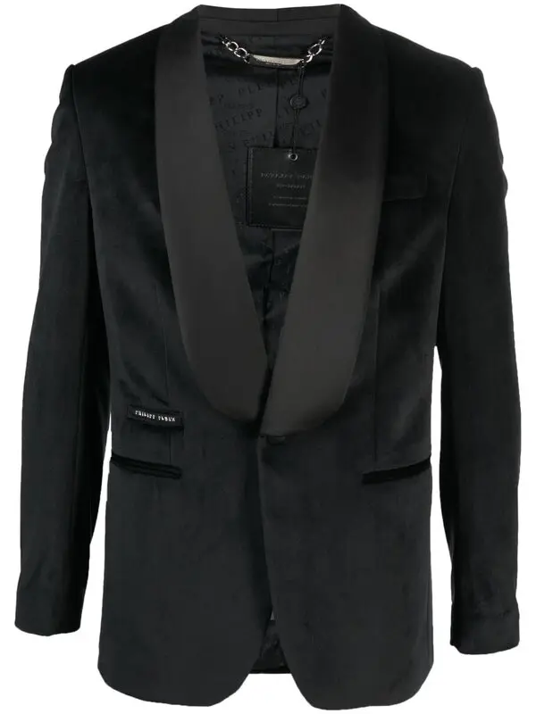 Philipp Plein Single-breasted Velvet Blazer