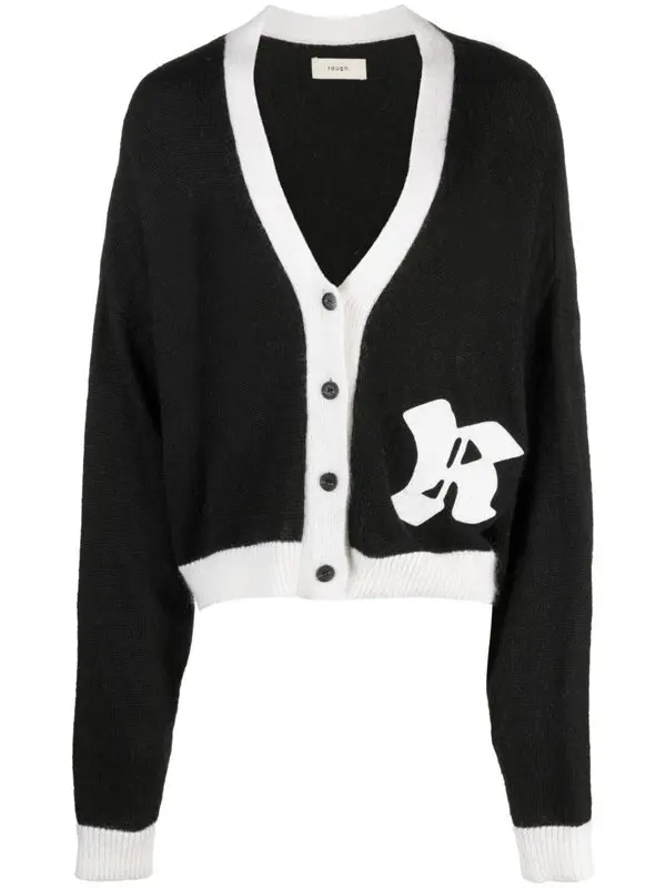 ROUGH. Logo-patch Button-up Cardigan