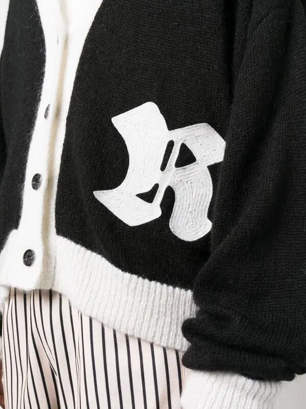 ROUGH. Logo-patch Button-up Cardigan