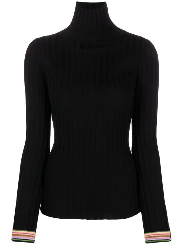 Etro Striped-edge Wool Jumper - Black