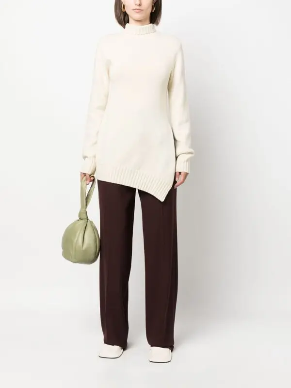 JIL SANDER Asymmetric-hem Jumper - Neutrals