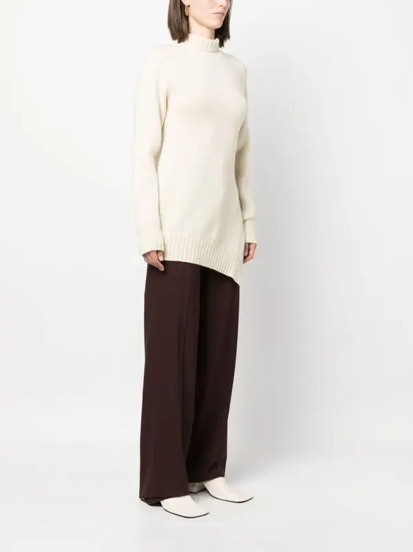 JIL SANDER Asymmetric-hem Jumper - Neutrals
