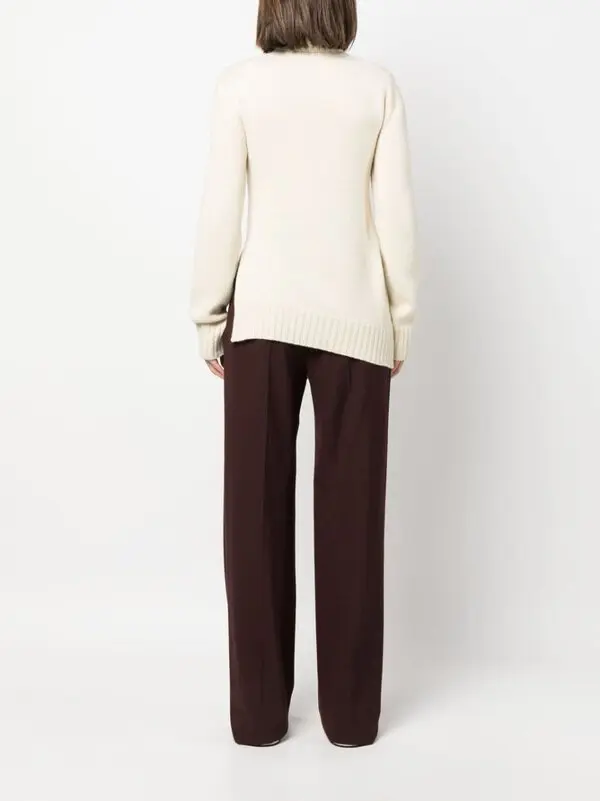JIL SANDER Asymmetric-hem Jumper - Neutrals