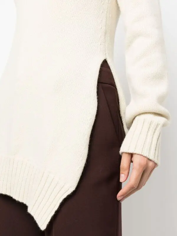 JIL SANDER Asymmetric-hem Jumper - Neutrals