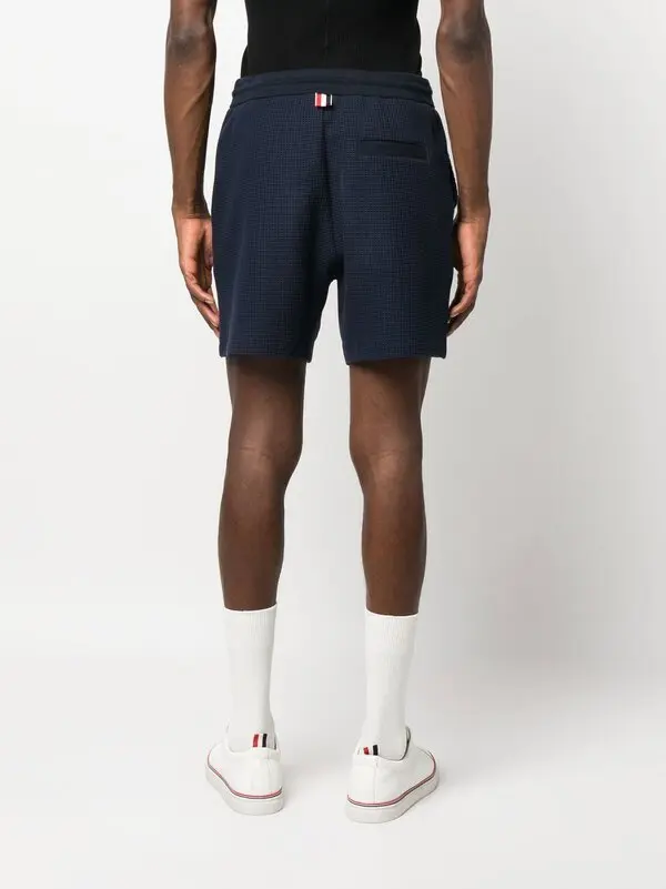 Thom Browne Waffle-effect Drawstring Shorts - Blue