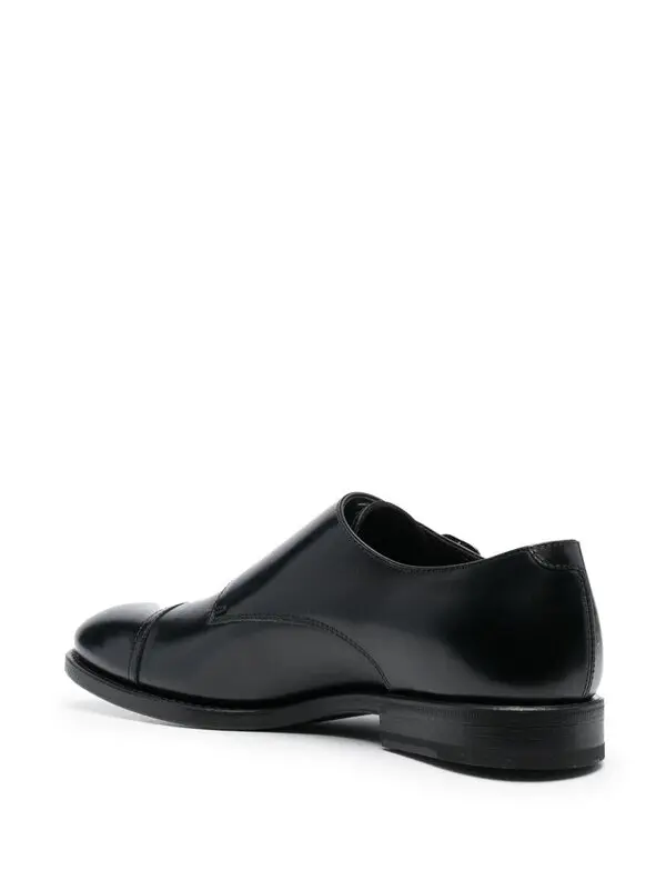 HENDERSON BARACCO Side-buckle Leather Monk Shoes - Black