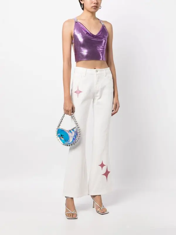 MADISON MAISON Star-print Flared Jeans - White