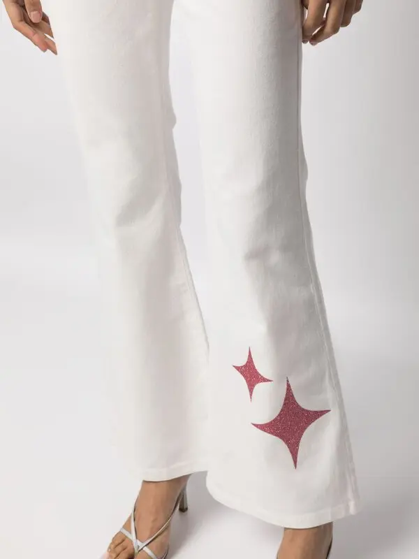 MADISON MAISON Star-print Flared Jeans - White