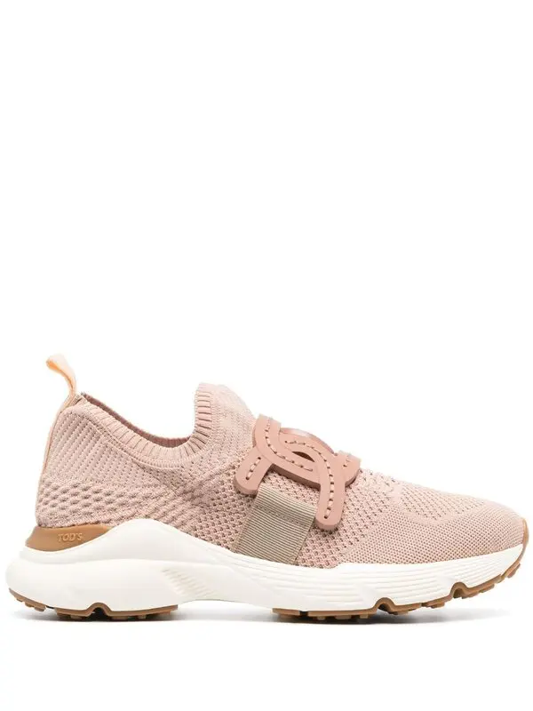 TOD'S Chain-embellished Woven Sneakers