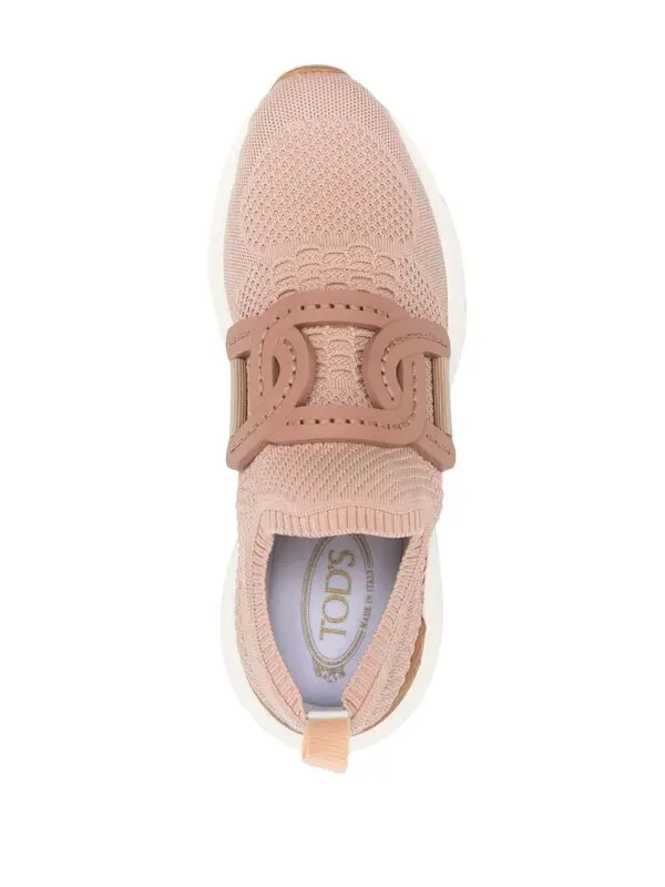 TOD'S Chain-embellished Woven Sneakers