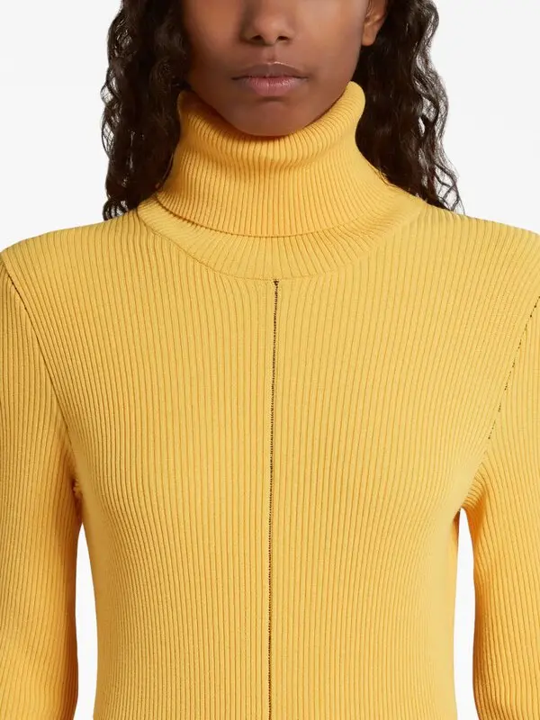 Marni Roll-neck Ribbed Knit Midi Dress - Yellow
