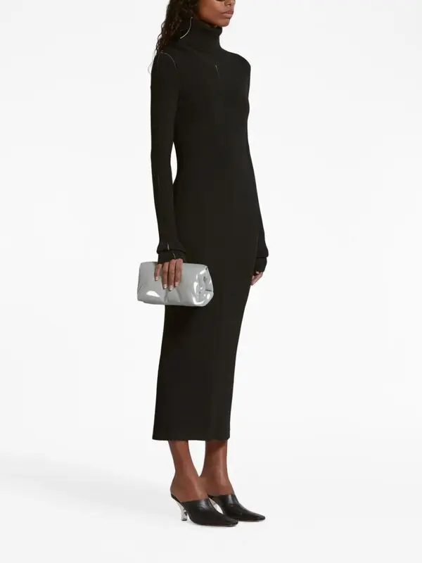 Marni Roll-neck Ribbed Midi Dress - Black