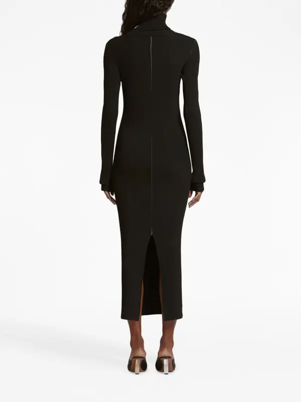 Marni Roll-neck Ribbed Midi Dress - Black