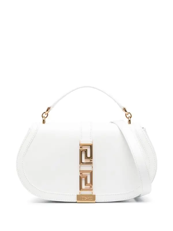 Versace Greca Goddess Leather Shoulder Bag - White