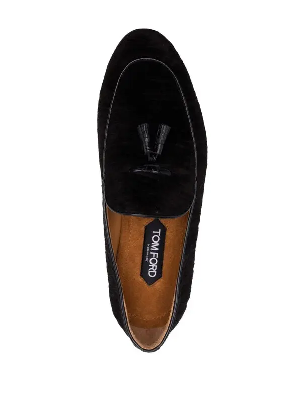 Tom Ford Tasselled Suede Loafers In Black - 45% Off  display picture 2