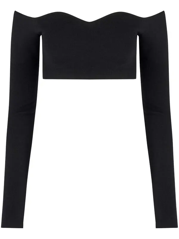 Nina Ricci Off-shoulder Cropped Top - Black