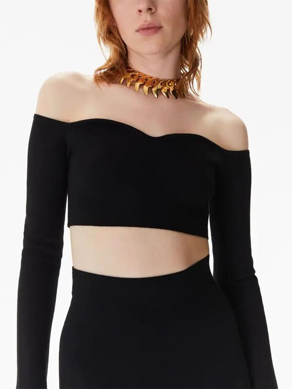 Nina Ricci Off-shoulder Cropped Top