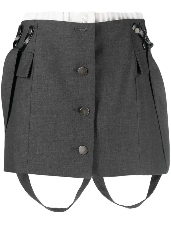 Remain Birger Christensen Suspenders Miniskirt - Grey