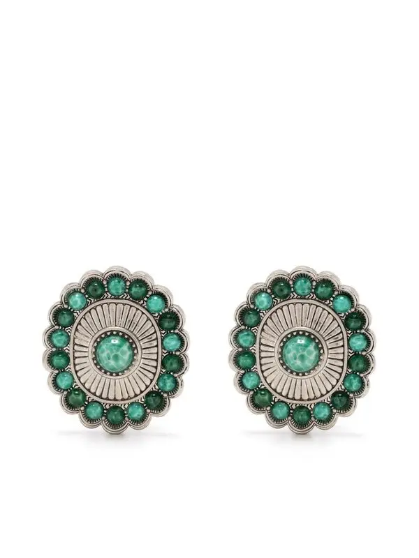 Roberto Cavalli Gemstone Clip-on Earrings - Silver
