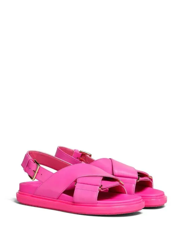 Marni Fussbet Leather Sandals - Pink