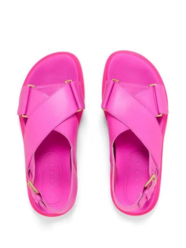 Marni Fussbet Leather Sandals - Pink